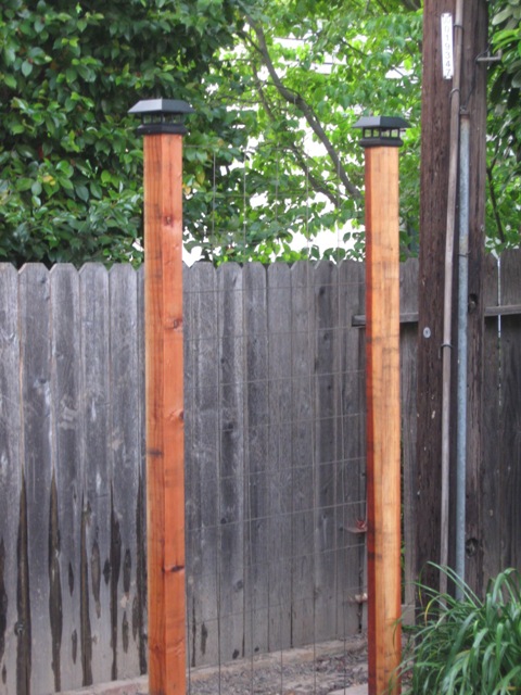 hiding electrical pole in backyard | littlehousesbigdogs