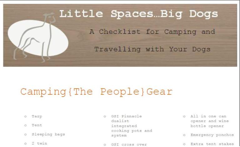 dog friendly camping checklist | littlehousesbigdogs